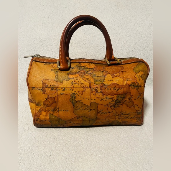 Alviero Martini | Bags | Alviero Martini World Map Mini Boston Bag ...